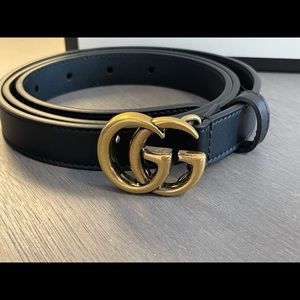 Gucci | Accessories | Gucci Womens Leather Belt With Double G Buckle ...